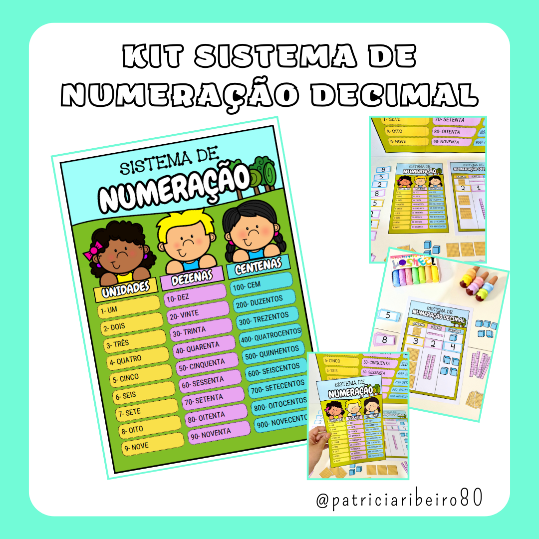 KIT SISTEMA DE NUMERAÇÃO DECIMAL – Patricia Pedagógicos – Alfabetização ...